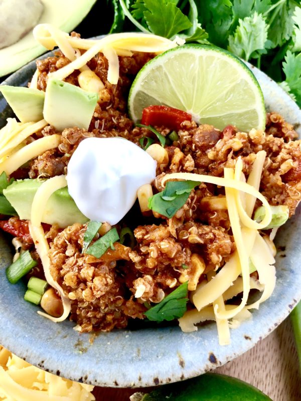 Slow Cooker Ground Turkey and Quinoa Enchilada Stew - It Started With Toast